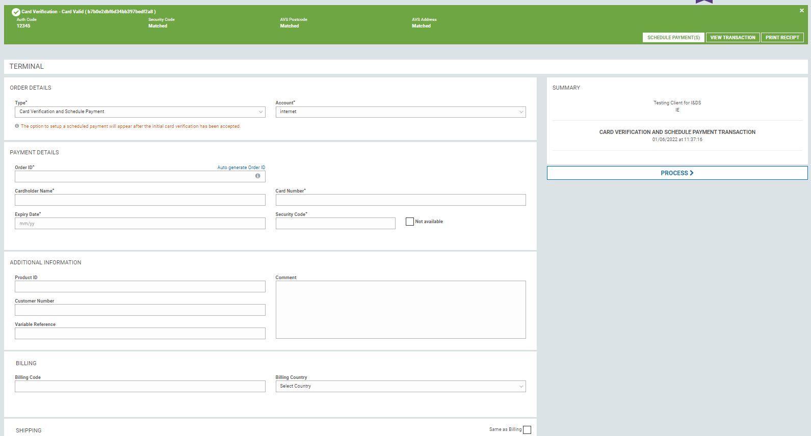 Ecommerce portal navigation | Global Payments