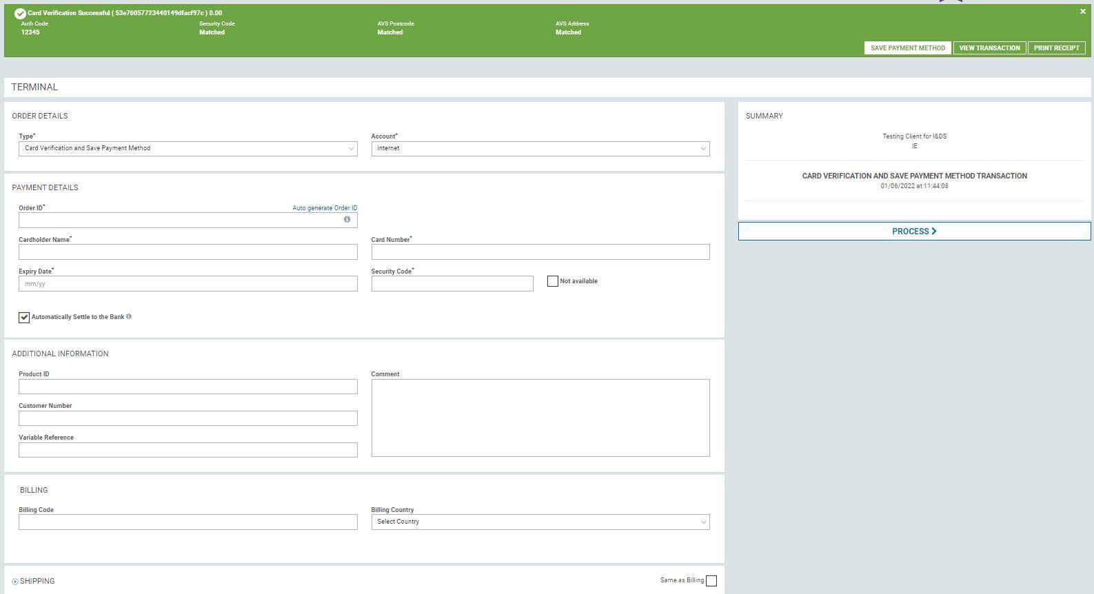 Ecommerce portal navigation | Global Payments